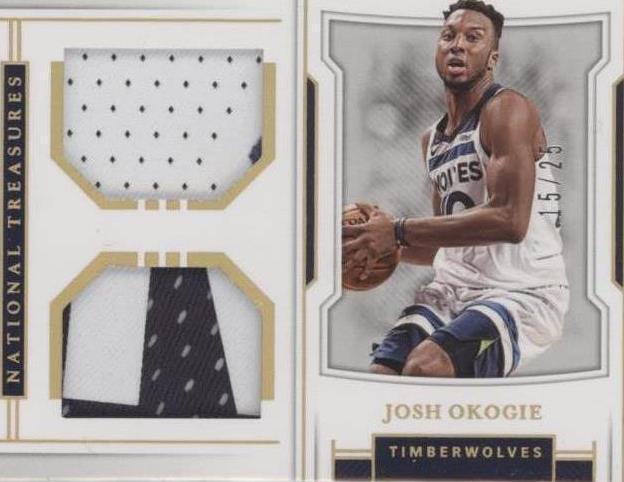 2018-19 Panini National Treasures - Rookie Dual Materials Josh Okogie # ...