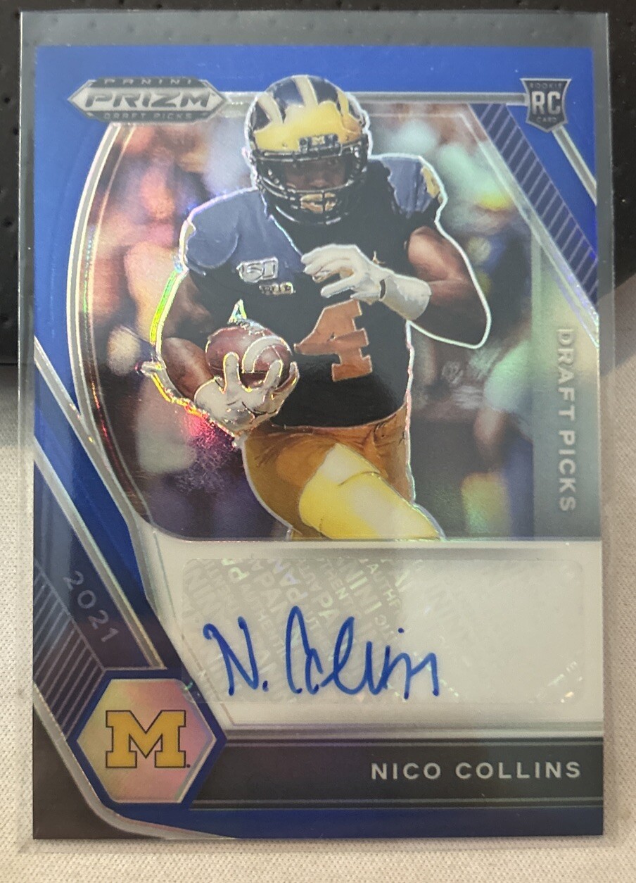 2021 Prizm Draft Picks NICO COLLINS RC BLUE PRIZM ROOKIE AUTO 40/149 ...