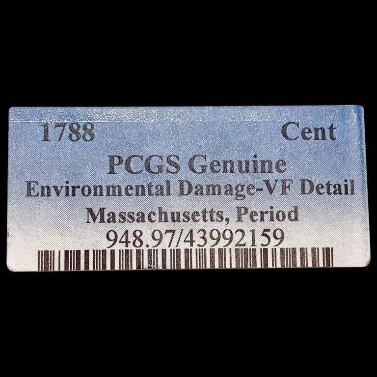 1788 Massachusetts Cent Coin LIGHTLY CIRCULATED | eBay