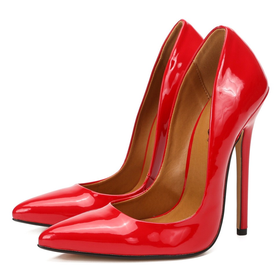 Men's Pumps High Heels Patent Leather Drag Queen Crossdresser Trans ...
