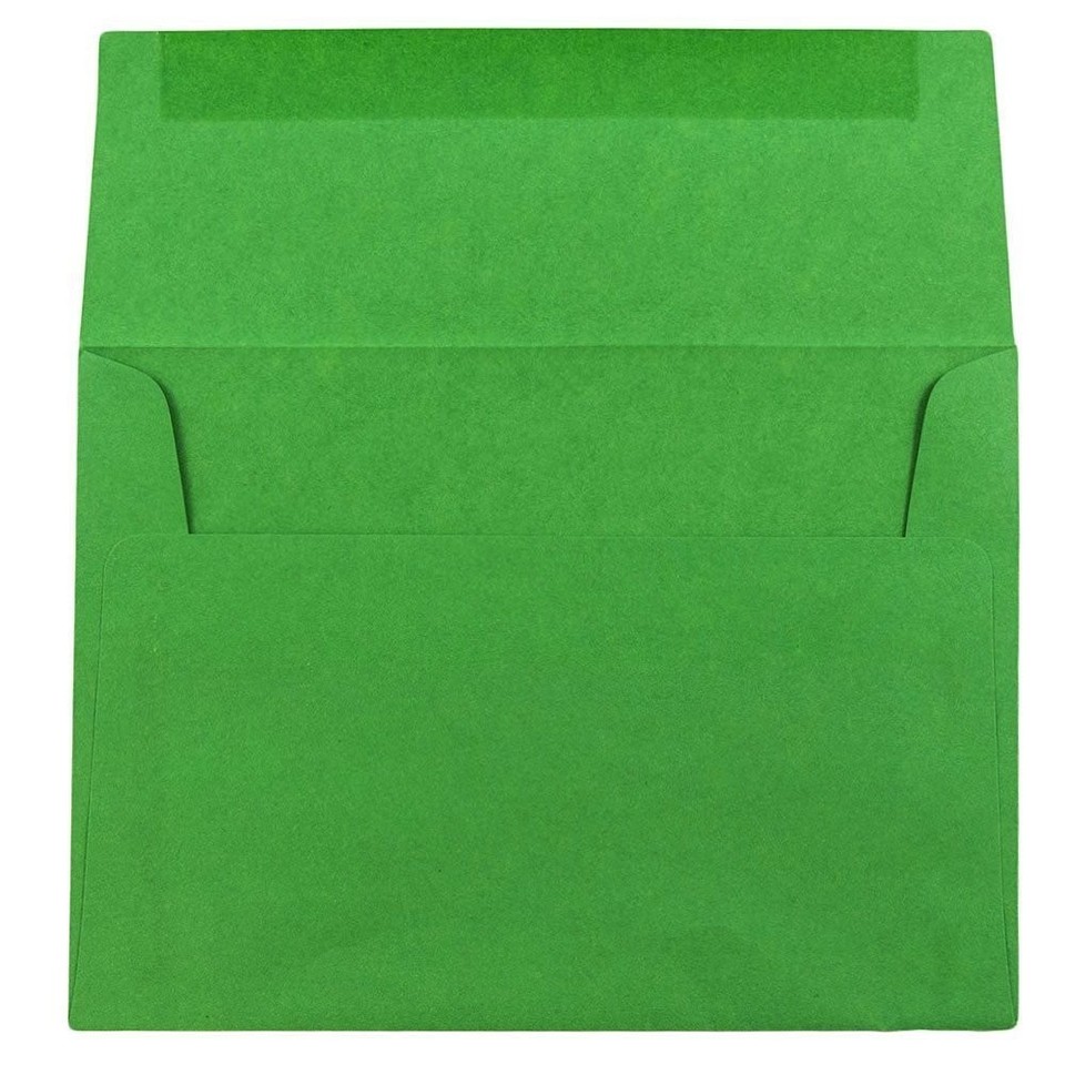 A6 Colored Invitation Envelopes - 4 3/4 x 6 1/2 - Green Recycled - 50 ...