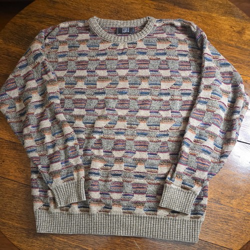 TSR Sweater Print Men's Size L Large Vintage Grandpa Fall Winter Coogi ...