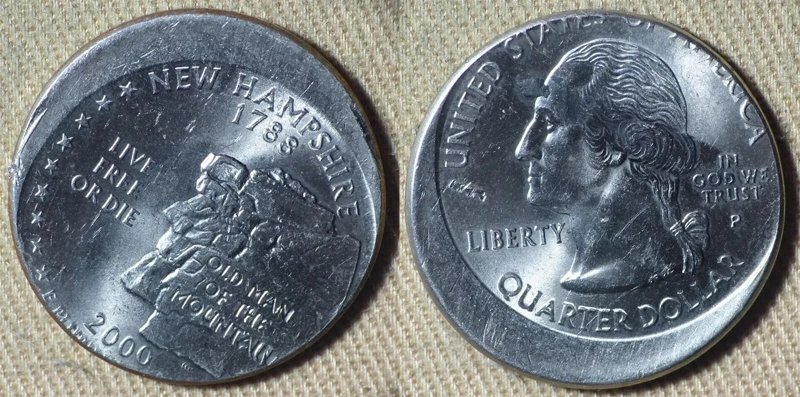 2000P Quarter New Hampshire Off Center Full Date - Lot NC781 | eBay