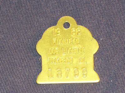Vintage Dog License Tax Tag Muskegon County Michigan MI 1988 #13799 ...