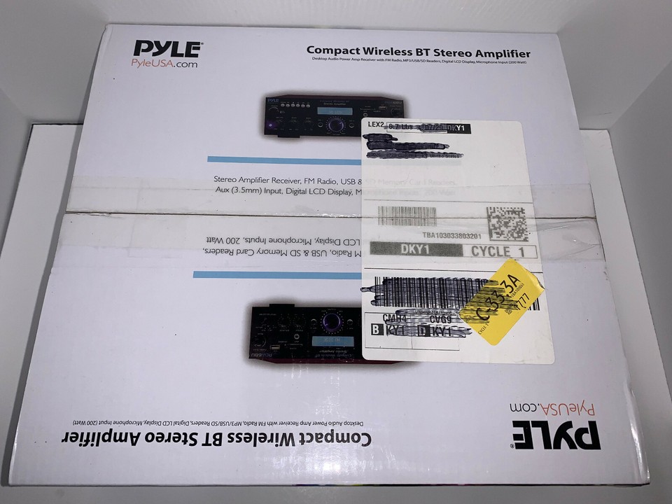 Pyle PDA6BU Compact Wireless BT Stereo Amplifier Home Theater Style ...