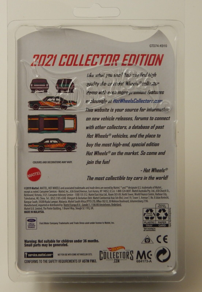 Hot Wheels 2021 Red Line Club Collector Car '65 Ford Galaxie | eBay