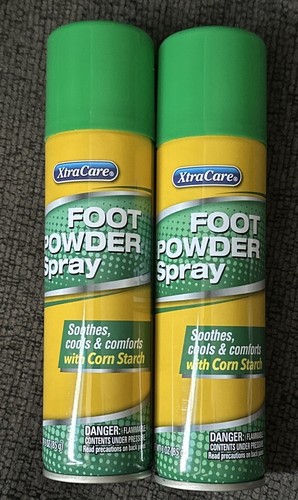 2-PK XTRA CARE CORN STARCH FOOT POWDER SPRAY ODOR CONTROL SAME-DAY SHIP ...