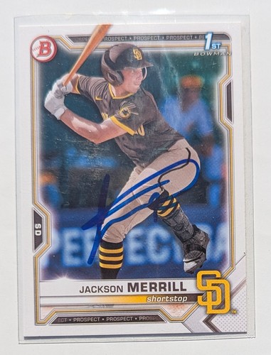 Jackson Merrill Autographed 2021 Bowman Draft! San Diego Padres All ...