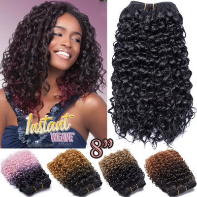 Hair Weaving Water Wave Short 8" One Pcs Synthetic Sew In Hair ...