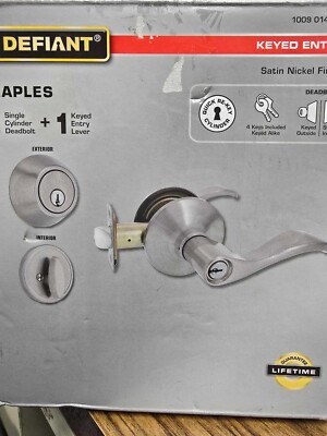 Defiant Naples Satin Nickel Combo Pack with Single Cylinder Deadbolt | eBay