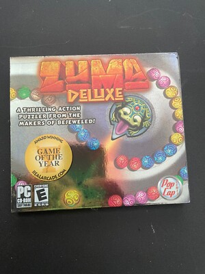 Zuma Deluxe - 2004 PopCap Games (PC CD-Rom) Complete w/ Slipcover Mumbo ...
