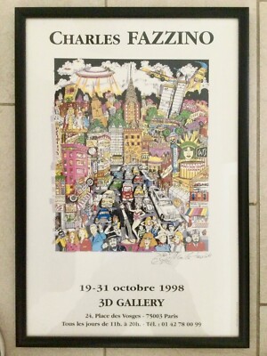 Charle Fazzino Signed Poster of New York in the 1990s - Bright ...