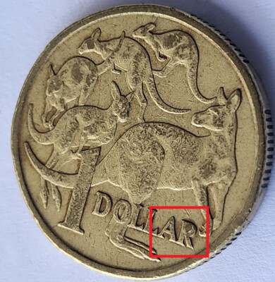 Australian 1 Dollar coin- Error in filled R of Dollar word | eBay Australia