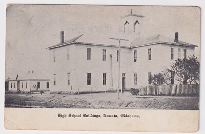 NOWATA, OKLAHOMA HIGH SCHOOL BUILDING. LITHOGRAPH POST CARD. 1908. | eBay