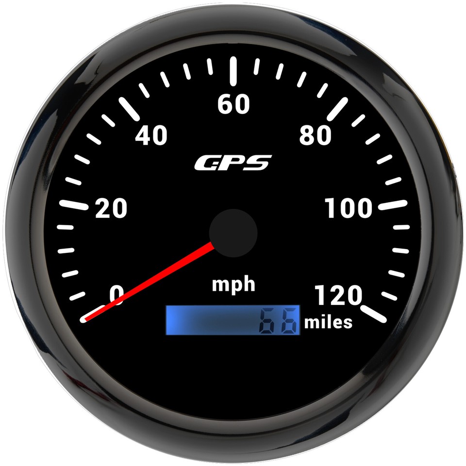 4-3/8" 110mm Black GPS Speedometer 120 MPH Gauge Waterproof for Car ...