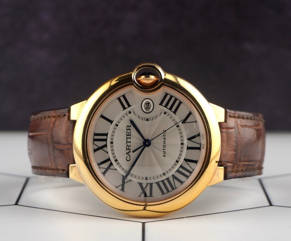 Cartier 42mm Ballon Bleu 18K Rose Gold Automatic Men's Leather Band ...
