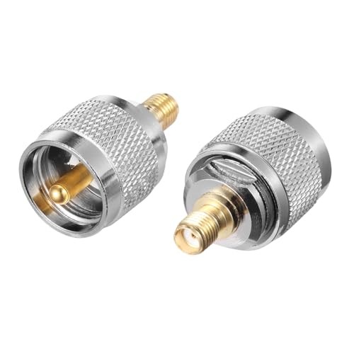 UHF Male(PL259) to SMA Female Adapter Barrel Connector Copper Gold ...