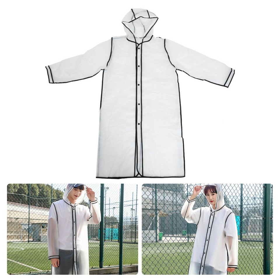 Transparent Rain Gear Hooded Raincoat Clear Jacket Women Waterproof ...