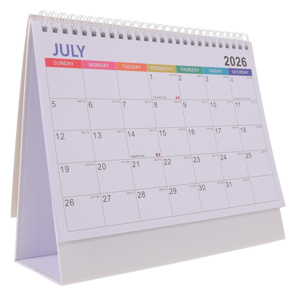 Office Desk Calendar, 26-27 Yearly Monthly Self Standing Calendar, July ...