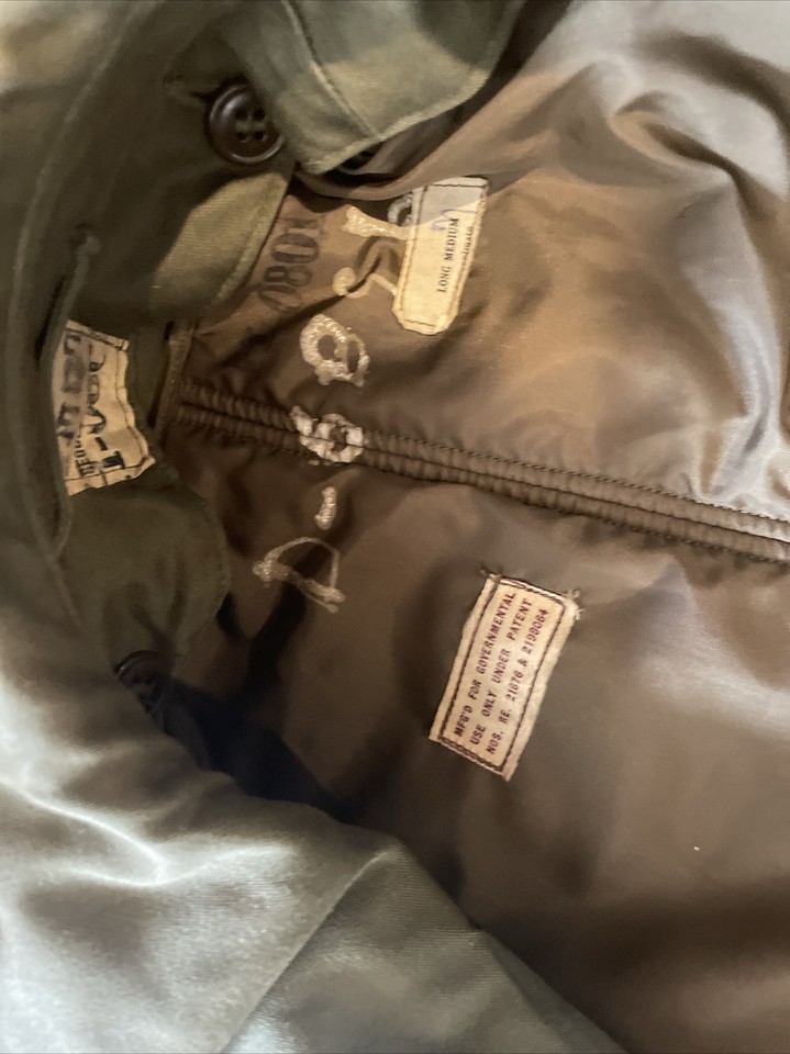 US Military Trench Coat Authentic Vintage Wool Liner Medium Long ...