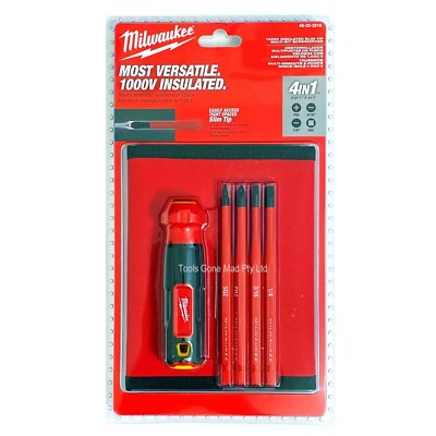 Milwaukee 4-in-1 1000V Insulated Slim Tip Multi-Bit Screwdriver ...