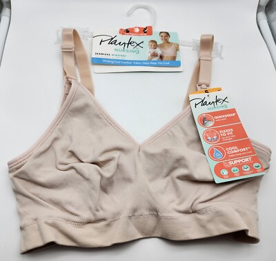 Playtex Womens S Seamless Wire-Free Maternity Nursing Bra in Sand Shell ...