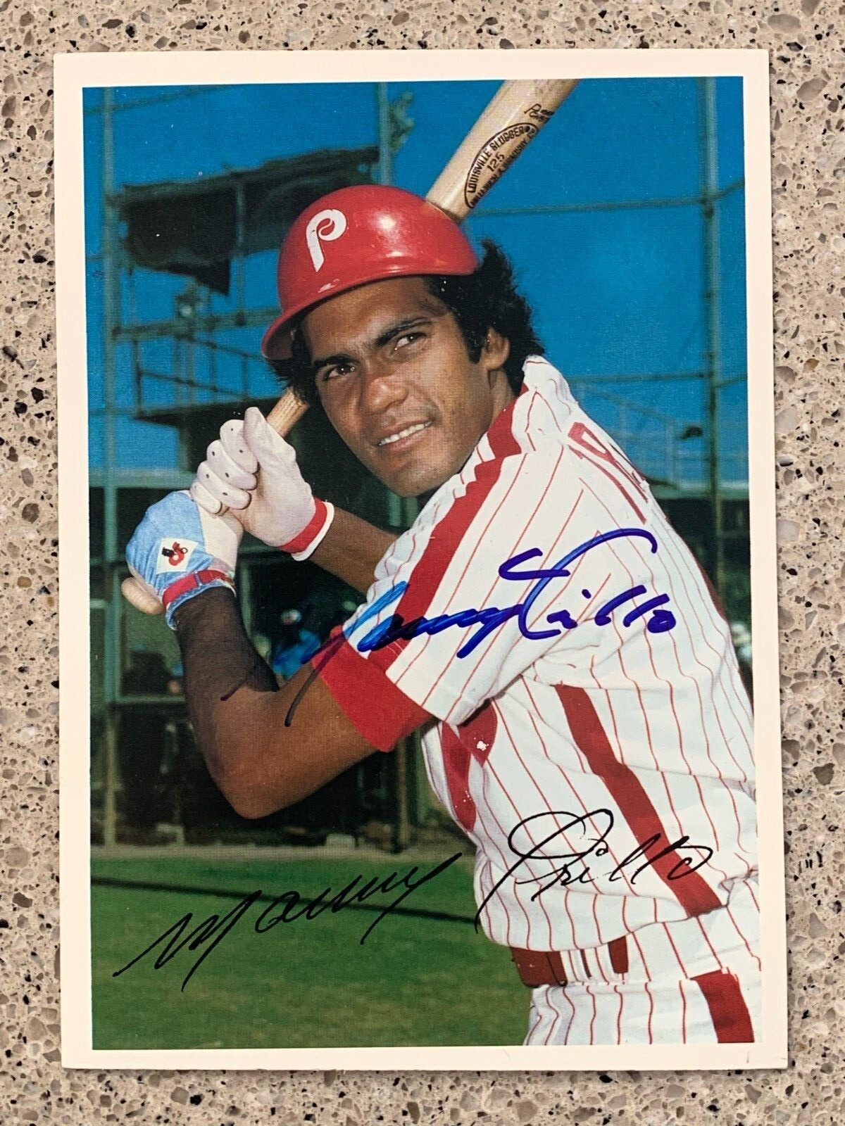 MANNY TRILLO 1981 TOPPS JUMBO AUTOGRAPHED PHILADELPHIA PHILLIES CARD ...