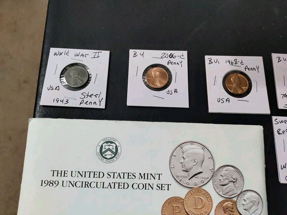 Estate USA COIN Collection LOT MINT SETS WW 2 V Nickel Post Card NO ...