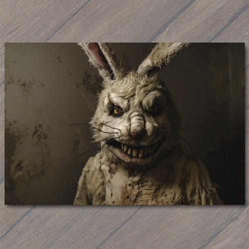 4x6" Rabbit Weird Creepy Vibe Easter Bunny Scary Mask Cult Strange ...