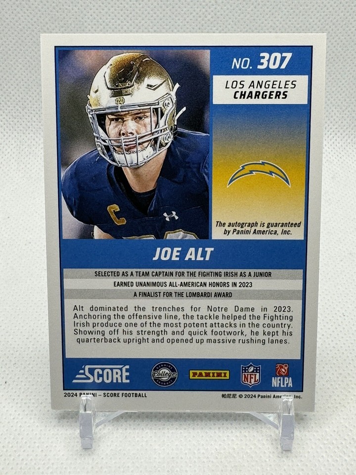 2024 Score Football Joe Alt #307 Autograph | eBay