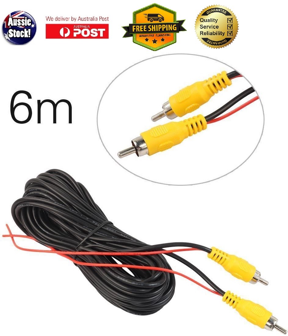 6M Car reverse camera Video extension cable RCA power trigger wire ...