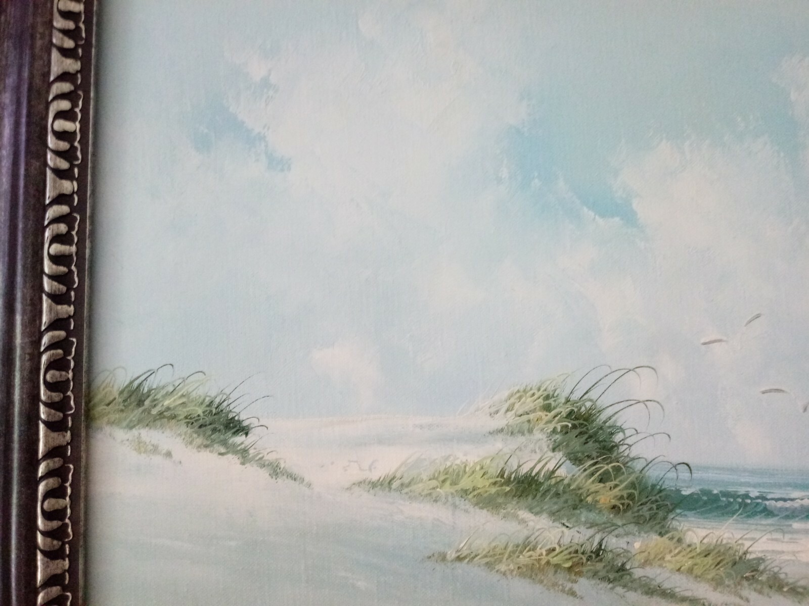 Original Oil_on_Canvas by Neil Adamson Painting Beach Grassy Dunes and ...