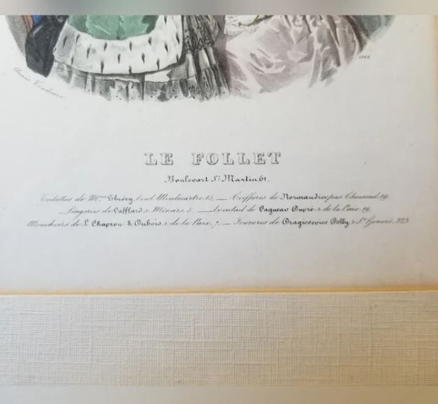 Original antique lithograph print LE FOLLET, Paris, boulevart St ...