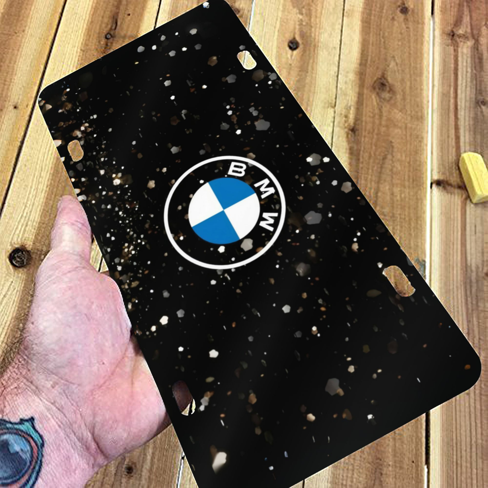 Glossy Black BMW License Plate Emblem Aluminum 6 x 12 Inch Made in USA ...