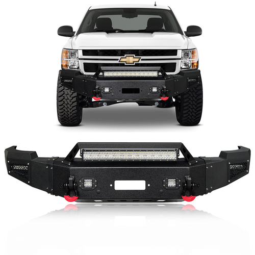 Ronghui for 2011-2014 Chevy Silverado 2500/3500 Front Bumper W/Light ...