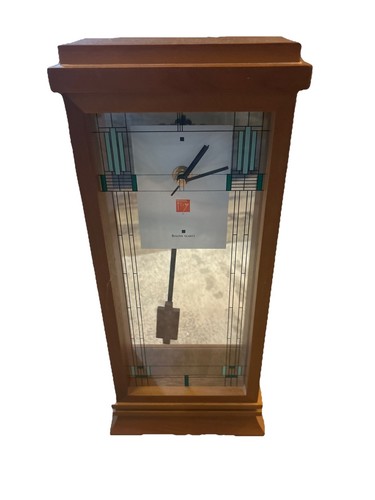 Bulova Willits Frank Lloyd Wright Mantel Pendulum Clock Walnut Finish B-1839 | eBay