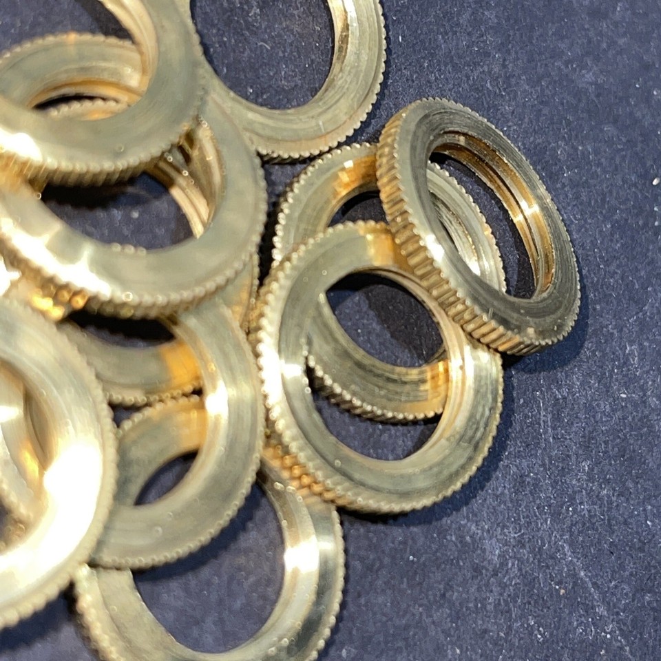 UNFINISHED BRASS ROUND NUT ~ 3/4" Dia ~ For 1/4 IPS Lamp Pipe ~ { LOT ...