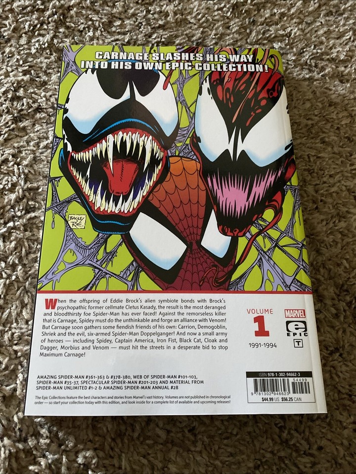 Carnage Epic Collection #1 (Marvel Comics 2022) 9781302946623 | eBay