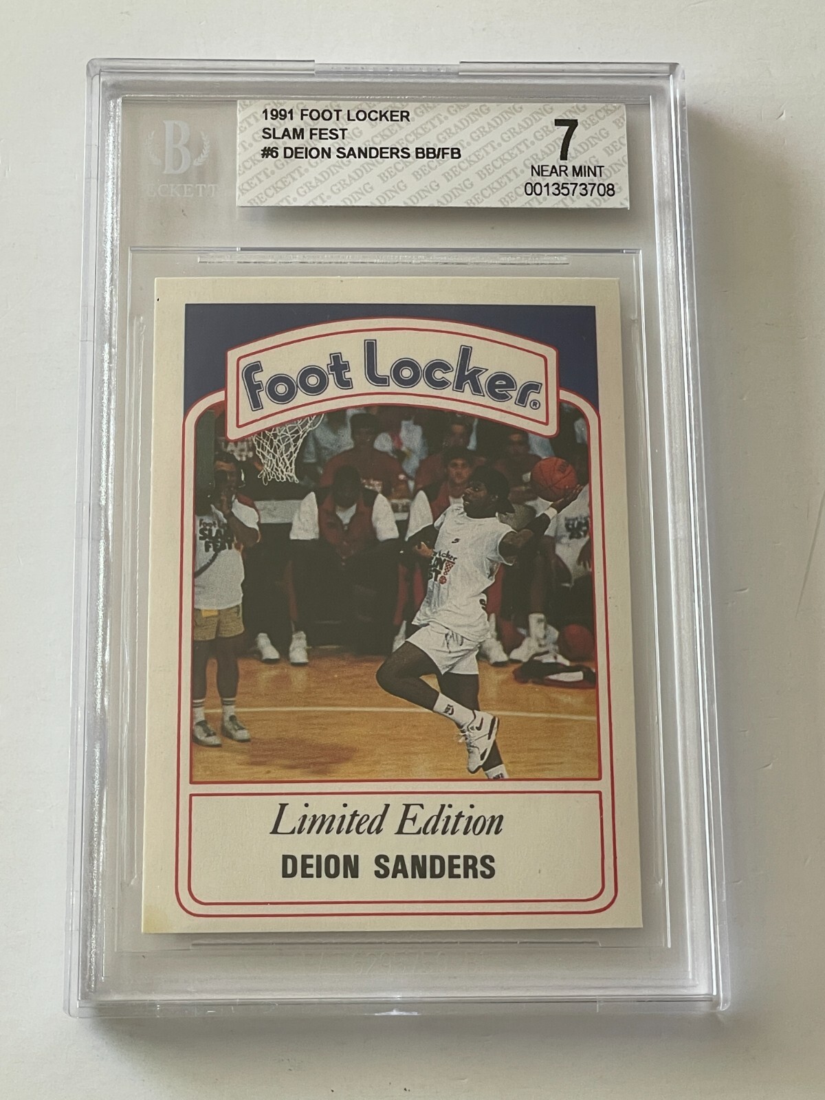 1991 Foot Locker Slam Fest Series 1 Deion Sanders BASKETBALL Ltd Ed ...