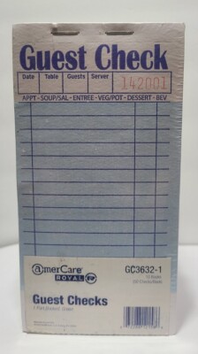 Royal Guest Check Books Package Of 10 Book pack, 50 Checks Per Book ...