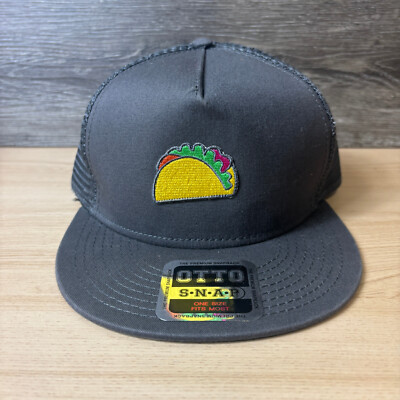 Taco Hat Cap Snap Back Gray Logo Patch Otto Adjustable | eBay
