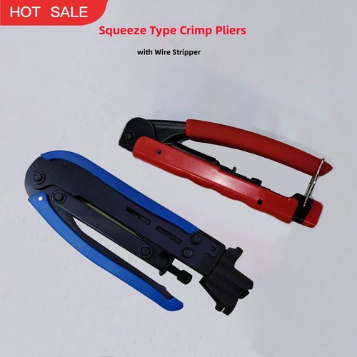 Blue RG6/RG11 Crimp Pliers Squeeze Type Crimp Pliers with Wire Stripper ...