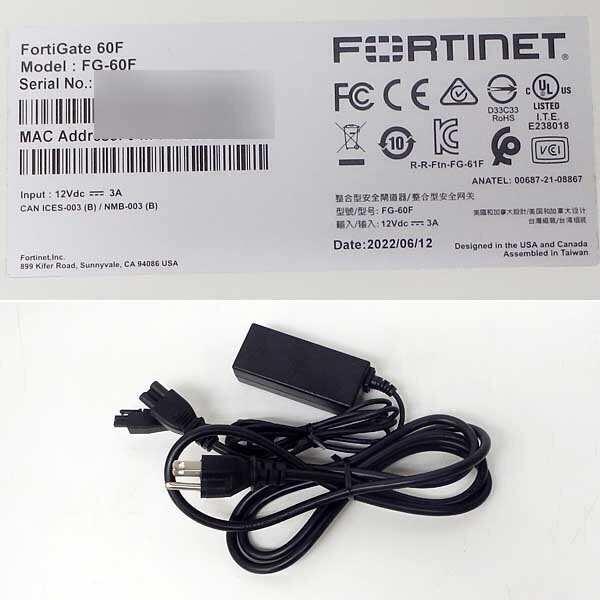 Fortinet Fortigate FG-60F Firewall & Adapter Firewall Initialized | eBay