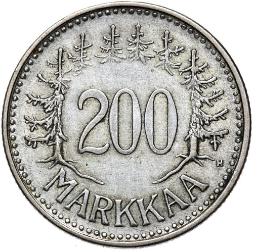 Finland coin 200 Markkaa Mark 1956 silver condition! | eBay