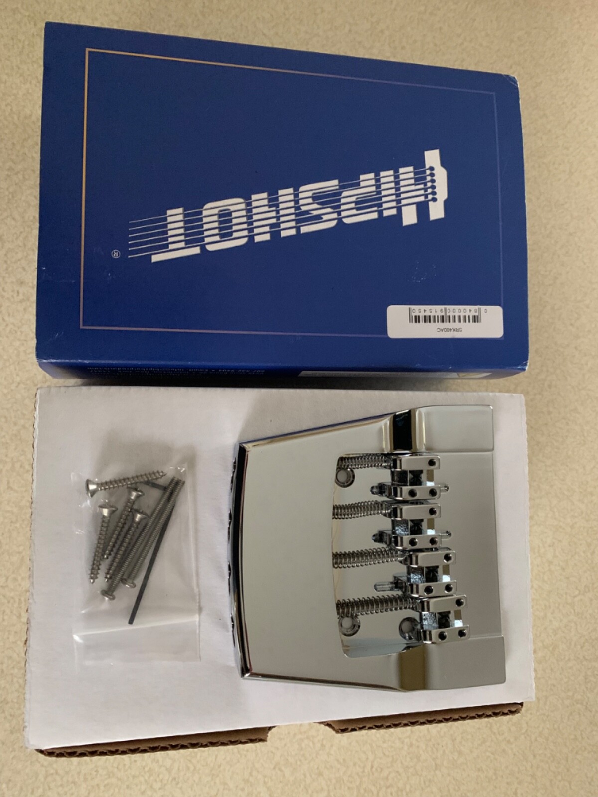 Hipshot Rickenbacker 4-String ALUMINUM Replacement Bridge, Chrome ...