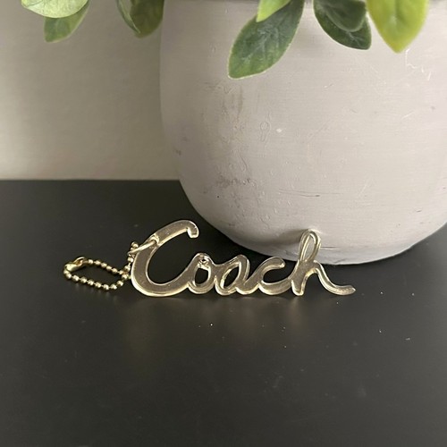 3" Coach Poppy SCRIPT Gold Mirror Plastic Key Fob Bag Charm Keychain ...