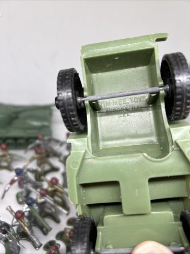 Lot 62 Vintage Army Soldiers Men Marx Tim-Mee Tank Jeep Painted Mixed ...