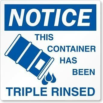 THIS CONTAINER HAS BEEN TRIPLE RINSED 6" x 6" Indust Labels, Paper ...