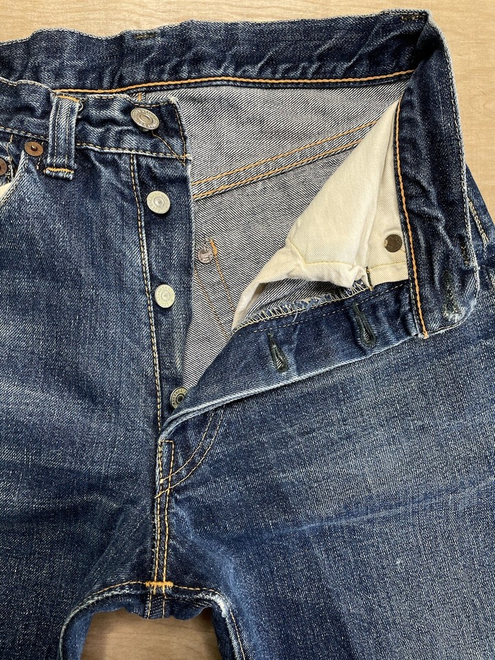 Levis 501 XX Hidden Rivet 1950s Leather Patch Big E Selvedge Jeans ...