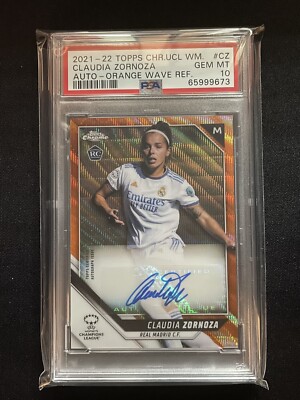 2021-22 Claudia Zornoza Orange Wave RC Auto Topps Chrome UEFA Women's CL PSA 10 | eBay